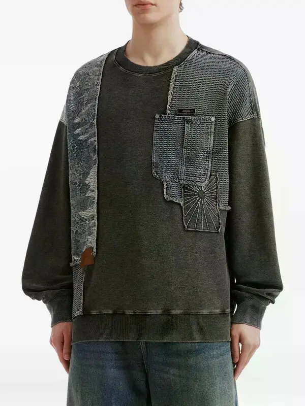 MUSIUM DIV. Patchwork Long-sleeve Sweatshirt