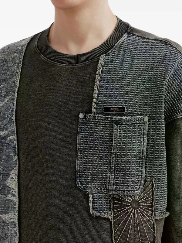 MUSIUM DIV. Patchwork Long-sleeve Sweatshirt