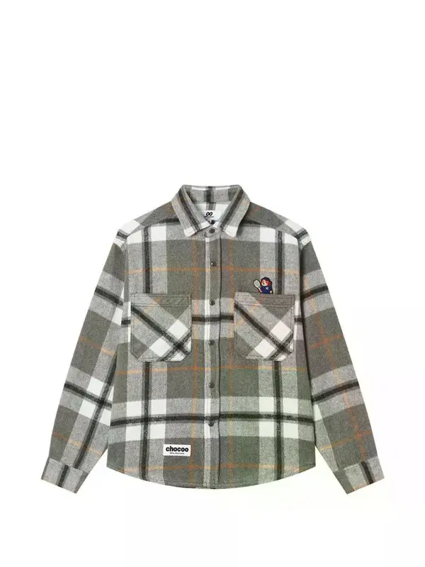 CHOCOOLATE Check-print Logo-print Shirt Jacket