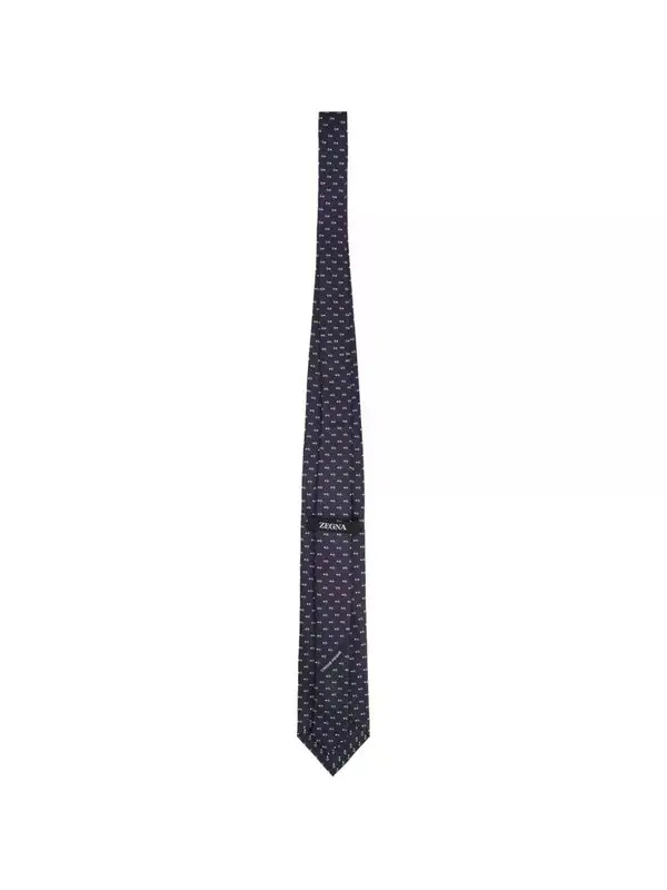Zegna Geometric-pattern Mulberry Silk Tie