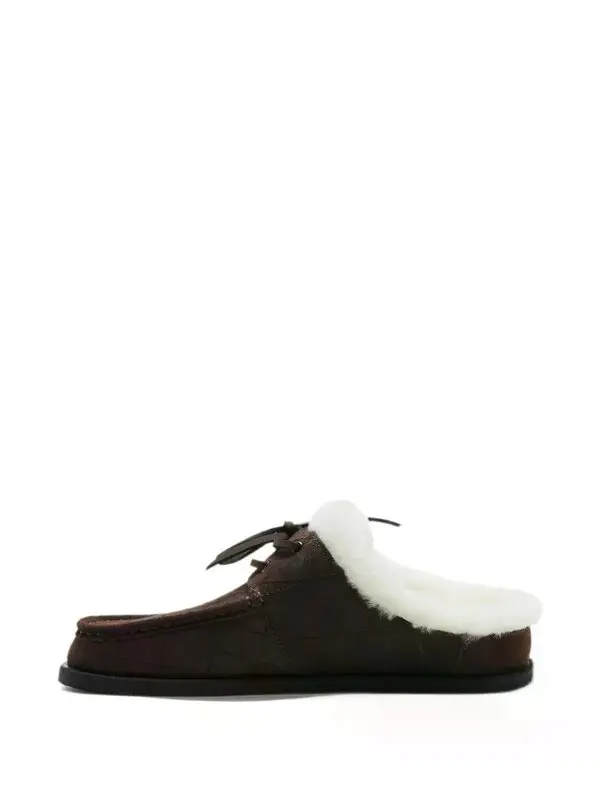 Good News Croc-effect Faux-shearling Loafers