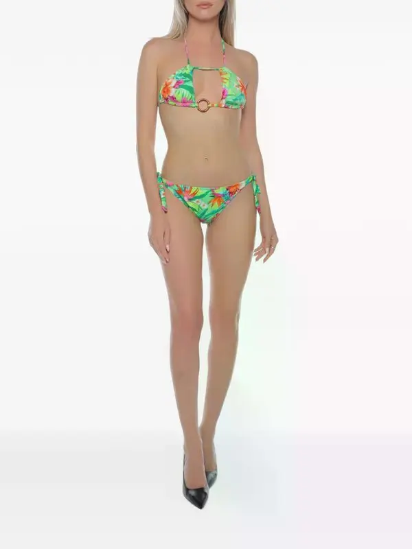 BANANA MOON Floral-print Ring-detail Bikini Top
