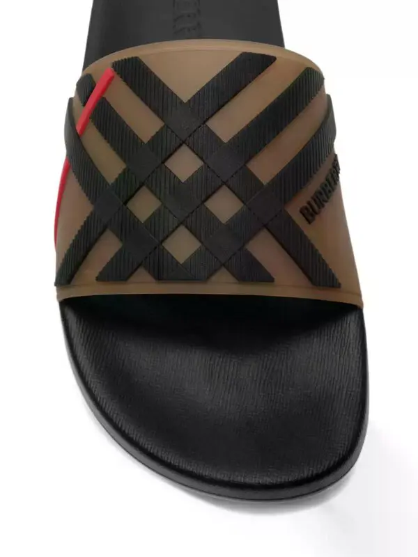 Burberry Embossed Check Slides