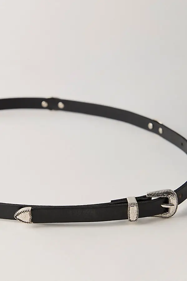 Free People Kira Concho Microslim Belt - Black