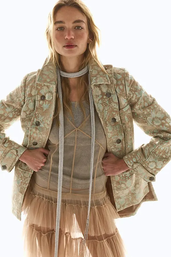 Free People Virgo Jacquard Band Jacket