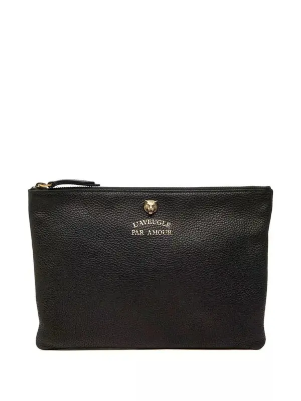 Gucci 2000-2015 Calfskin Animalier Clutch Bag - Black