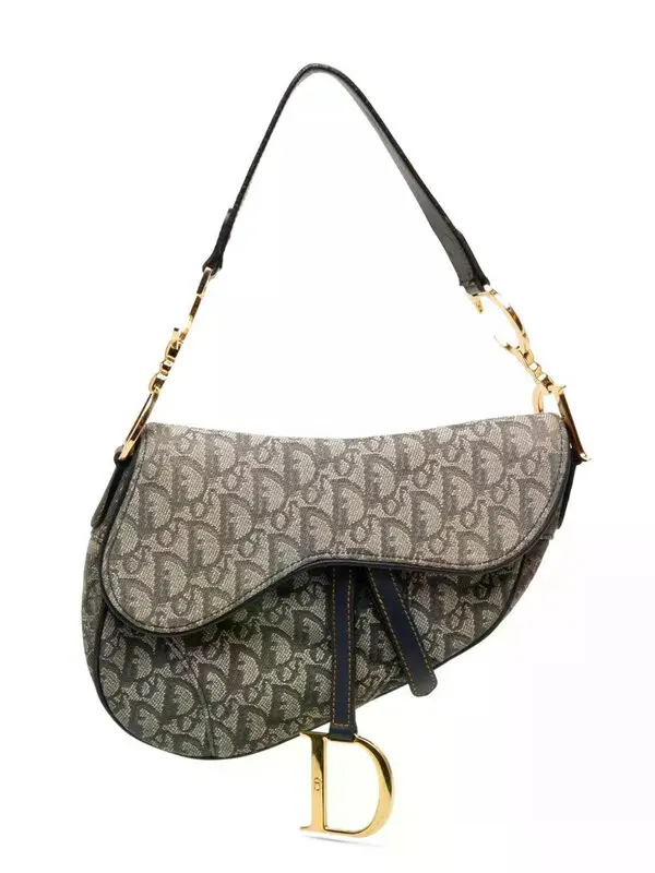 Dior 2000 Oblique Canvas Saddle Bag Shoulder Bag