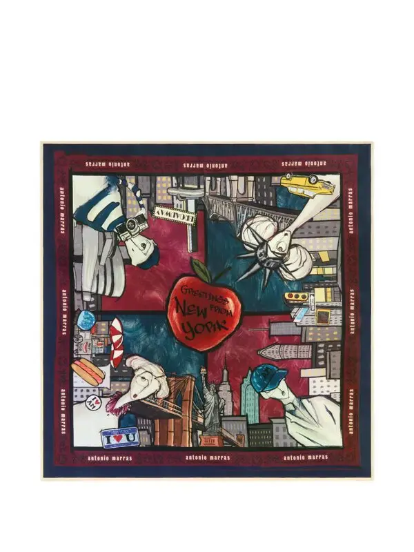 Antonio Marras New York-print Silk Scarf