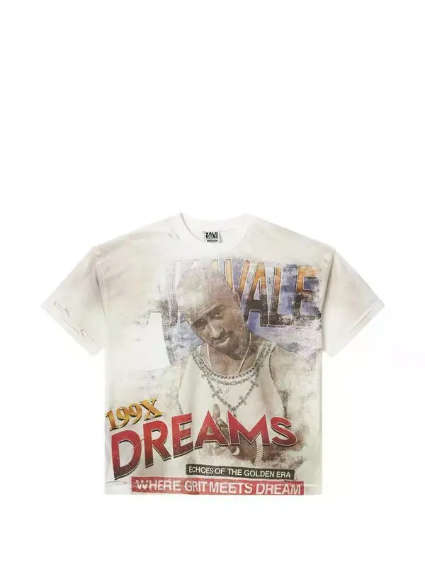 VALE FOREVER Distressed Graphic-print T-shirt