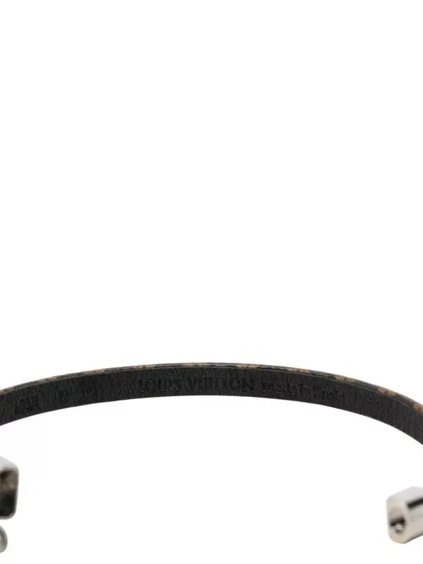 LOUIS VUITTON 2023 Monogram Brass Enamel Strass Love Letter Charm Bracelet Costume Bracelet