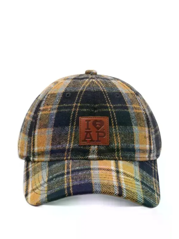 AAPE BY *A BATHING APE Check-pattern Logo-patch Baseball Cap - Yellow