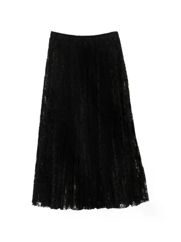 Ermanno Scervino Flower-lace Midi Skirt - Black