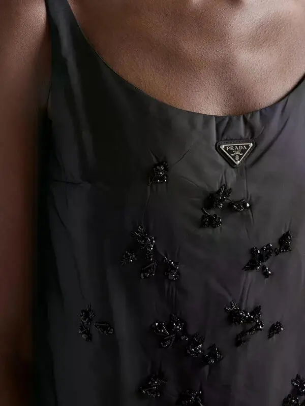 Prada Embroidered, Lightweight Re-nylon Mini-dress