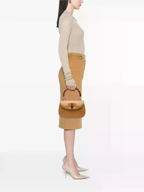 Gucci 20th Century Calfskin Bamboo Night Satchel