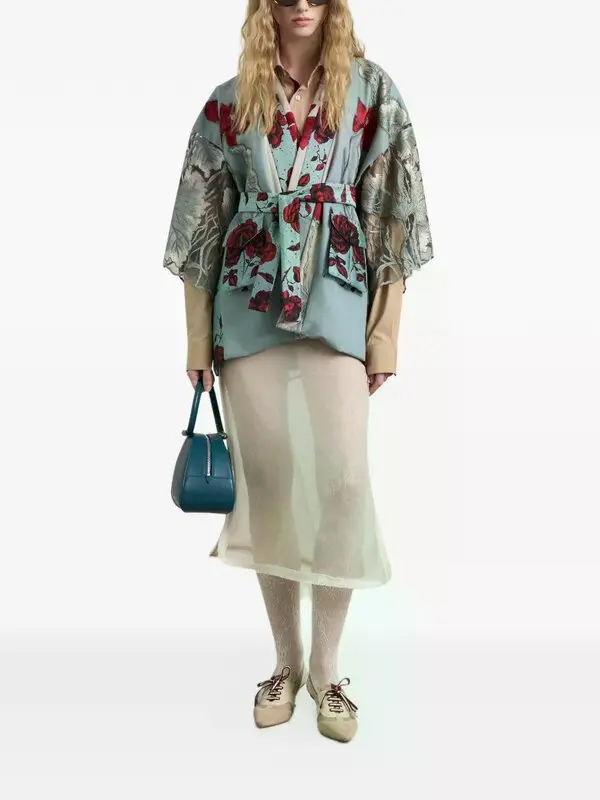 Antonio Marras Embroidered Floral-appliqué Kimono Jacket