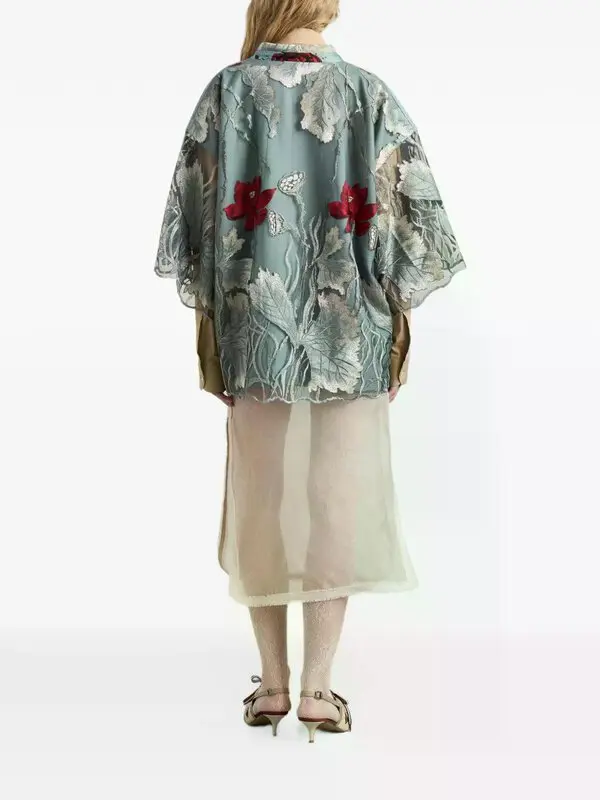 Antonio Marras Embroidered Floral-appliqué Kimono Jacket