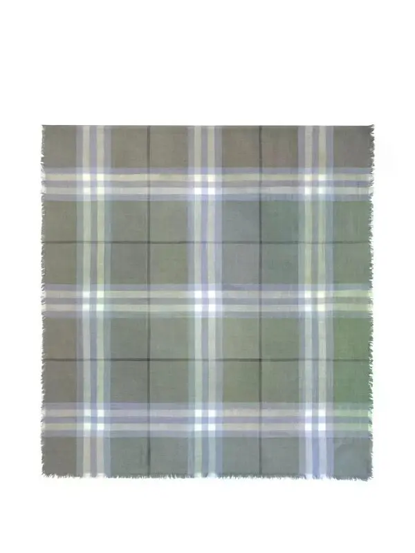 Burberry Wide Reversible Check Wool Silk Scarf