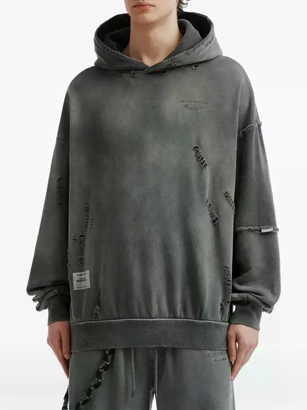 MUSIUM DIV. Distressed Patchwork Hoodie