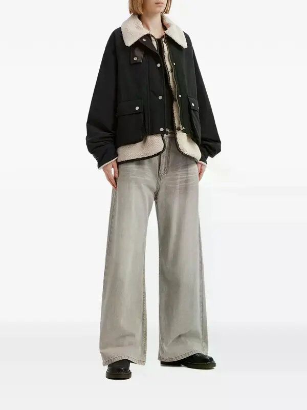 MUSIUM DIV. Fleece-texture Trim Layered Jacket