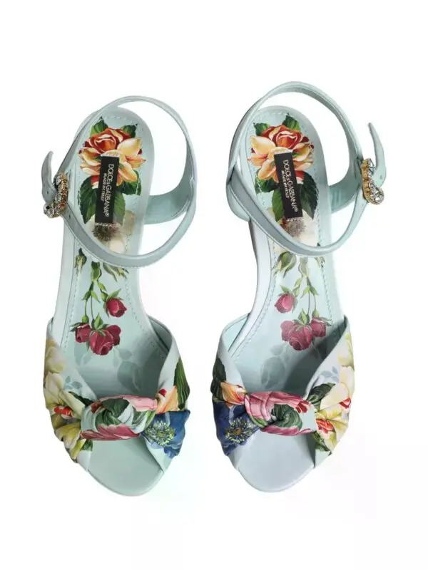 Dolce & Gabbana Floral-print Wedge Sandals