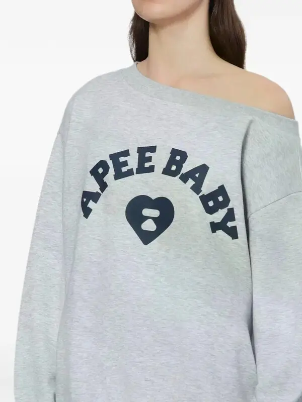 AAPE BY *A BATHING APE Off-shoulder Logo-print Sweatshirt