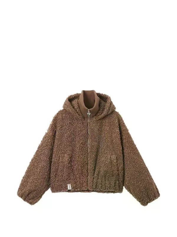 MUSIUM DIV. Fleece-texture Hooded Jacket - Brown
