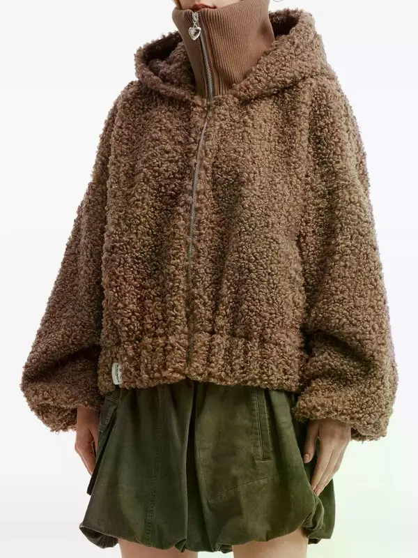 MUSIUM DIV. Fleece-texture Hooded Jacket