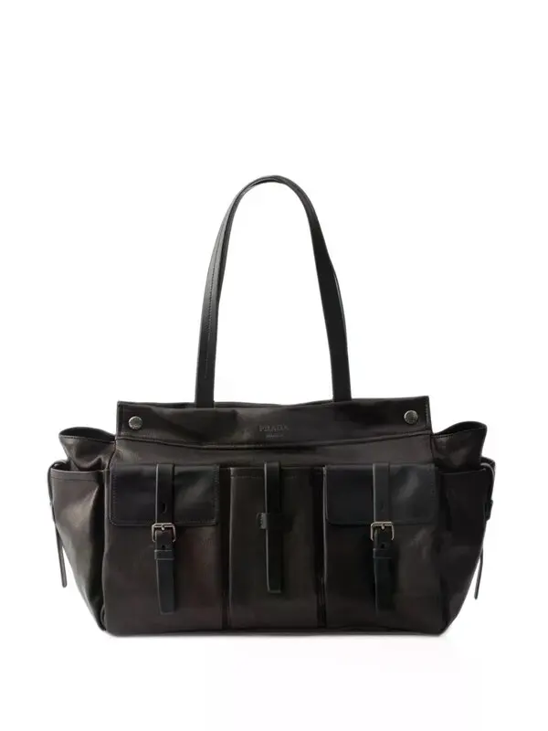 Prada Route Leather Tote Bag