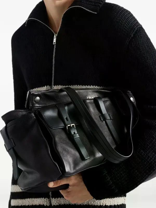 Prada Route Leather Tote Bag