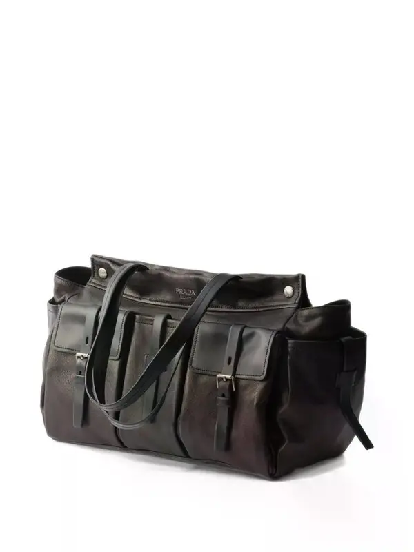 Prada Route Leather Tote Bag