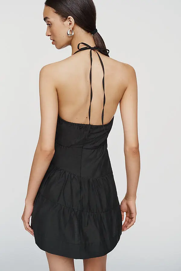 Anthropologie Halter Mi Dress - Black
