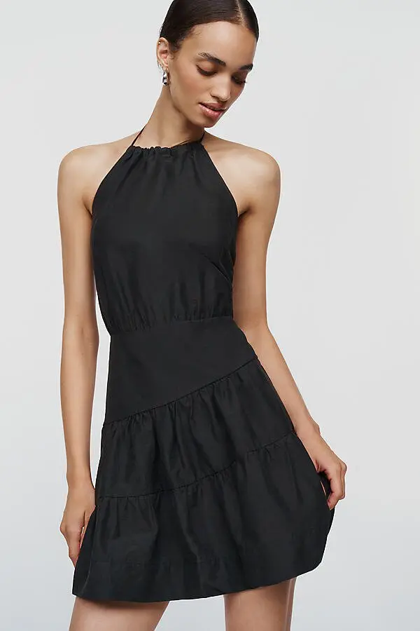 Anthropologie Halter Mi Dress - Black