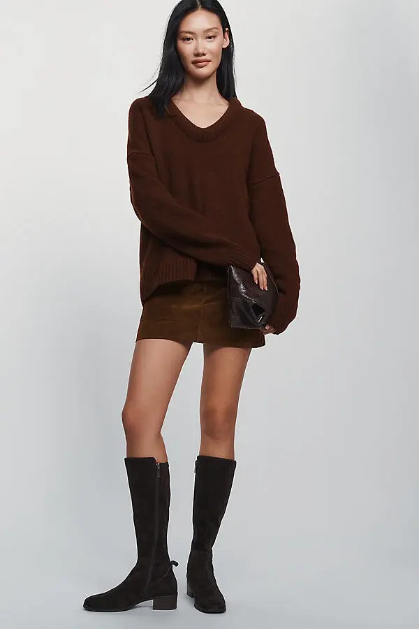 SILENT D Oreos Tall Block Heel Boots - Chocolate