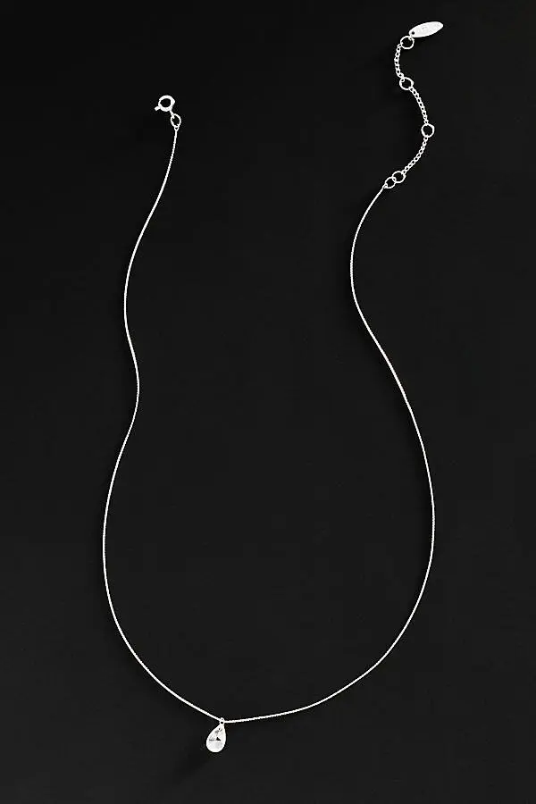 Anthropologie Demi Fe Delicate Crystal Necklace - Silver