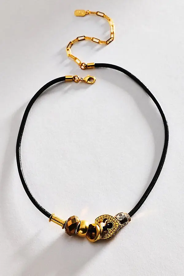 ELIZABETH COLE Destria Charm Necklace - Black