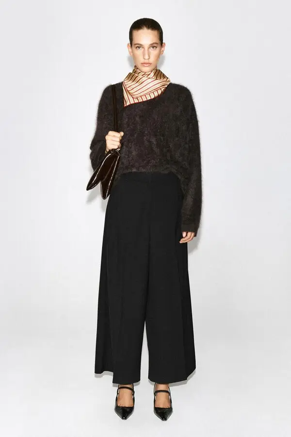 Cos Pleated Wool-blend Wide-leg Pants