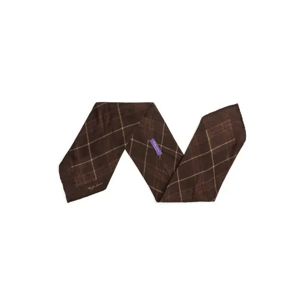 Ralph Lauren Tonal Plaid Wool-silk Neckerchief