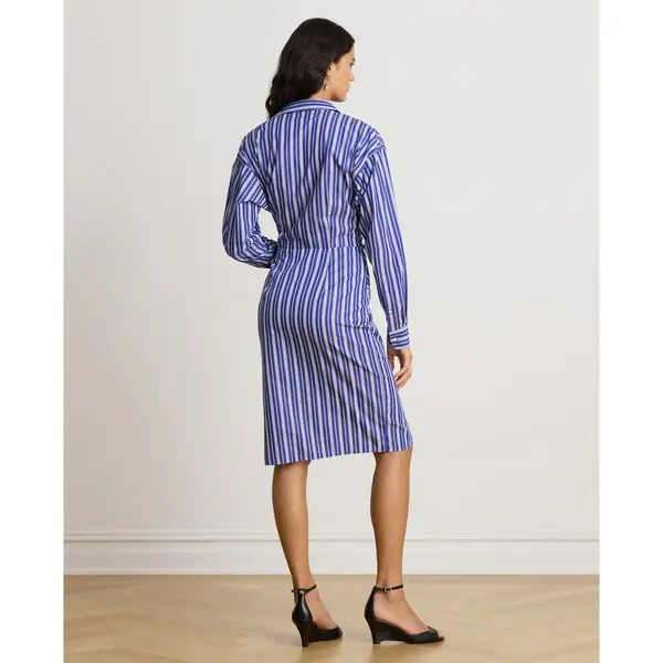 Ralph Lauren Striped Cotton Broadcloth Shirtdress