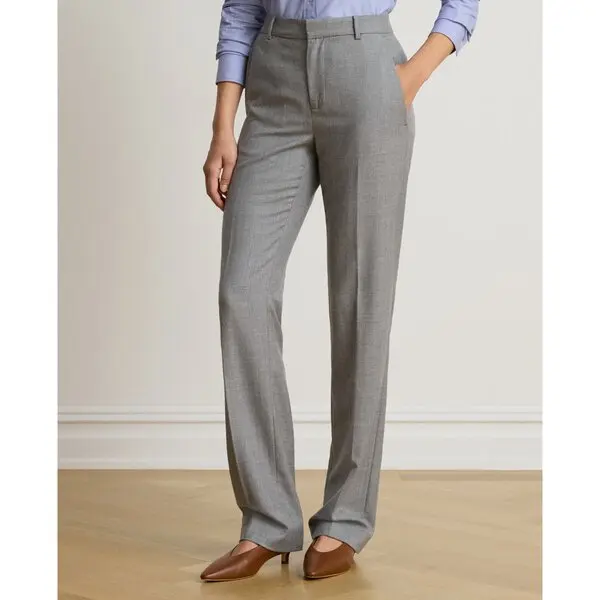 Ralph Lauren Mélange Wool Twill Straight Pant