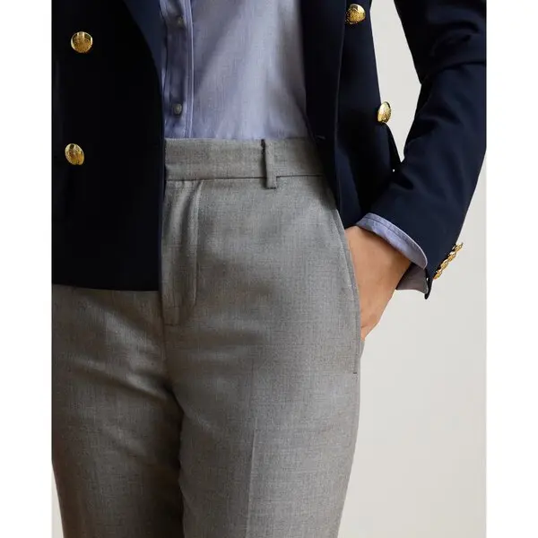 Ralph Lauren Mélange Wool Twill Straight Pant