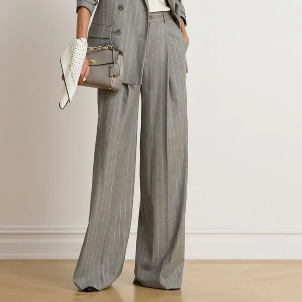Ralph Lauren Pinstripe Twill Wide-leg Pant