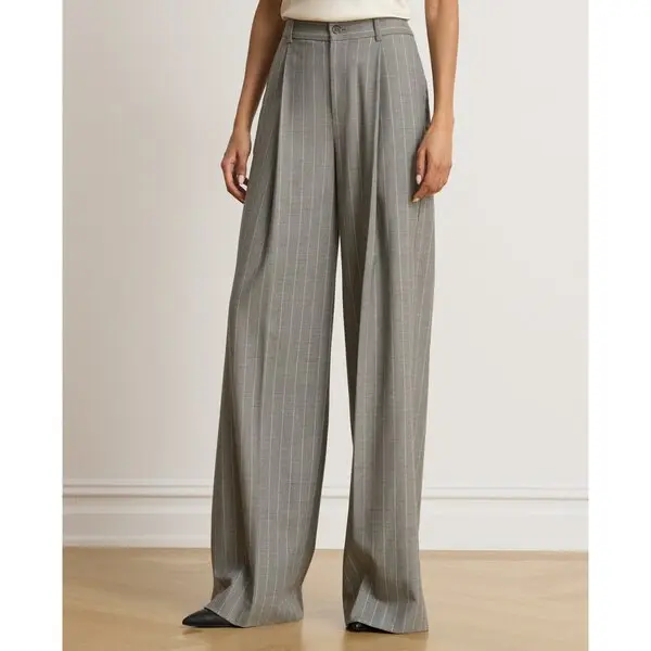Ralph Lauren Pinstripe Twill Wide-leg Pant