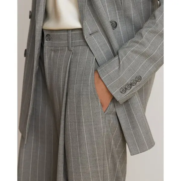 Ralph Lauren Pinstripe Twill Wide-leg Pant