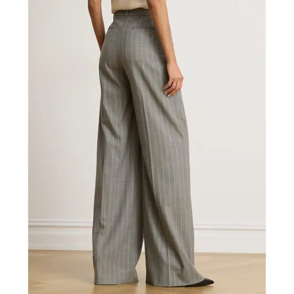 Ralph Lauren Pinstripe Twill Wide-leg Pant
