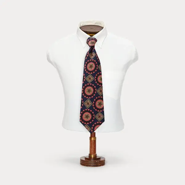 Ralph Lauren Handmade Medallion Wool Challis Tie