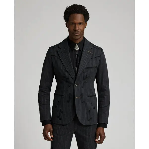 Ralph Lauren Unconstructed Pinstripe Denim Sport Coat