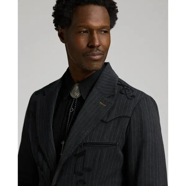 Ralph Lauren Unconstructed Pinstripe Denim Sport Coat