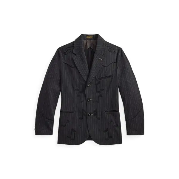 Ralph Lauren Unconstructed Pinstripe Denim Sport Coat
