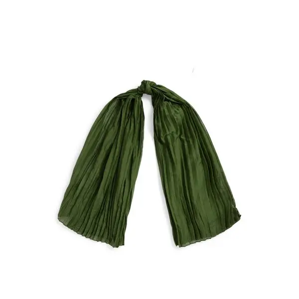 Ralph Lauren Micro-pleat Cotton-silk Scarf - Green
