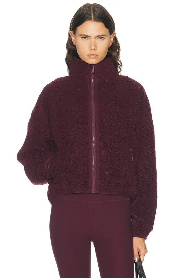 Beyond Yoga Unity Zip Jacket In Wine